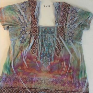 ONE WORLD | Tops | One World Colorful Tunic | Poshmark